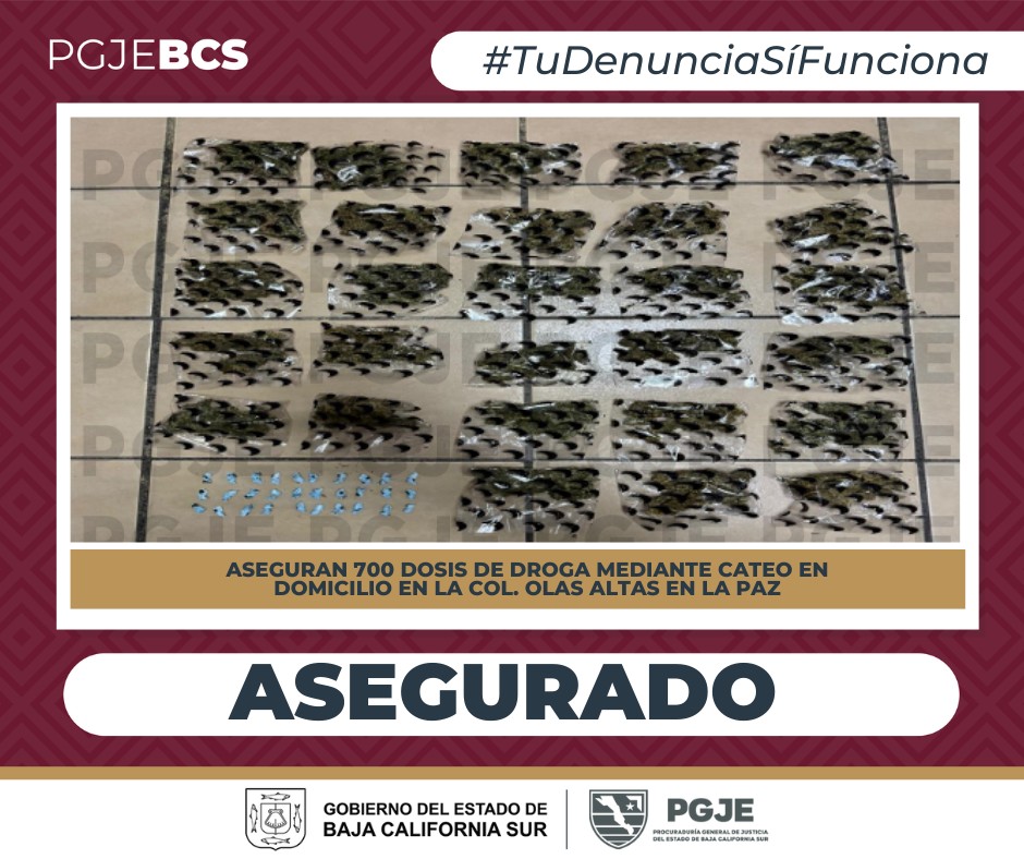 Golpe al narcomenudeo en BCS: aseguran casi mil dosis de droga en La ...